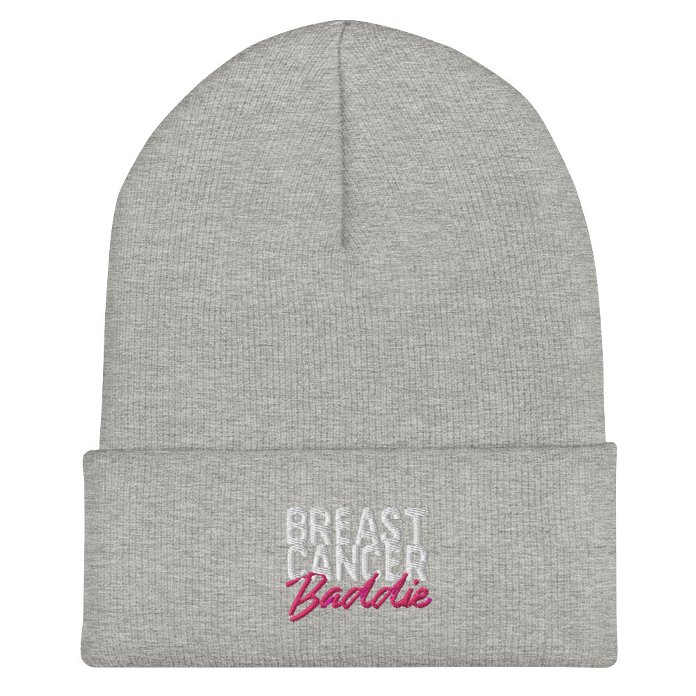 Breast Cancer Baddie Cuffed Beanie – For the Breast of Us